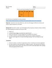 Friction Lab Physics Pdf Mrs Kennedy Physics Name Period Friction Lab Pts
