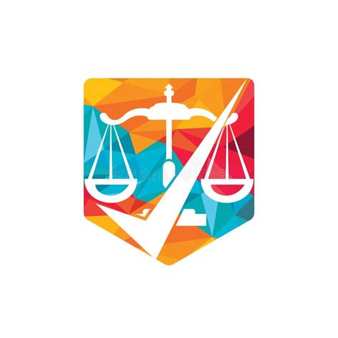 Law Firm Vector Logo Design Law Scale With Check Sign Icon Vector