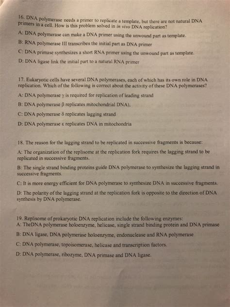 Solved 16 Dna Prime A Polymerase Needs A Primer To