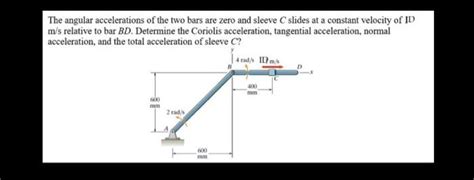 Solved The Angular Accelerations Of The Two Bars Are Zero
