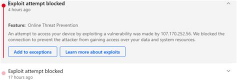Exploit Attempt Blocked Rbitdefender