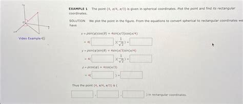 solved example 1 the point 4 π 4 π 3 is given in spherical