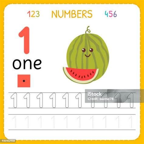 유치원과 유치원에 대 한 번호 추적 워크시트입니다 글 번호 하나입니다 아이 들을 위한 연습입니다 수학 게임 0명에 대한 스톡 벡터 아트 및 기타 이미지 Istock
