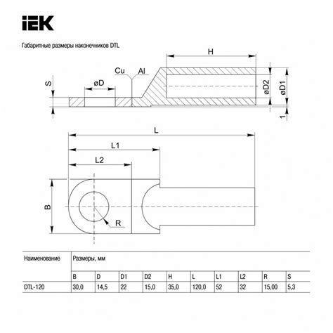 Наконечник кабельный IEK DTL-120 медно-алюминиевый купить в интернет ...