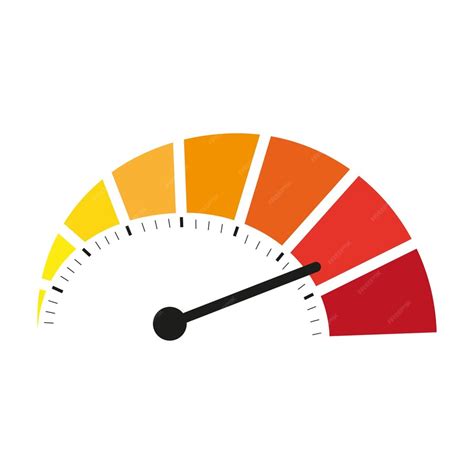 Premium Vector Color Speedometer Speed Meter Heating Temperature Scale Icon Vector Illustration
