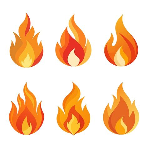 Premium Vector Flame Set Isolated Flat Vector Illustration