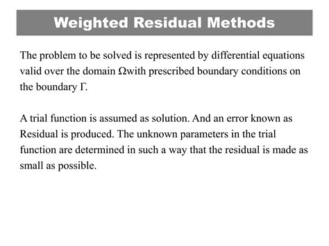 3 Weighted Residual Methods 1 Pptx