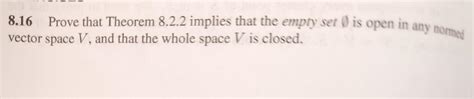 Solved 816 Prove That Theorem 822 Implies That The Empty