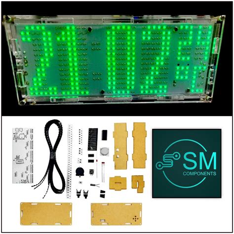 Diy 0603 Smd Electronic Green Led Clock Kit With Temp Auto Dim Inc Ac