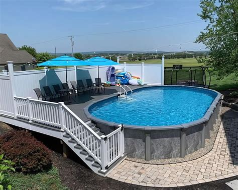 Oval Above Ground Swimming Pools With Decks