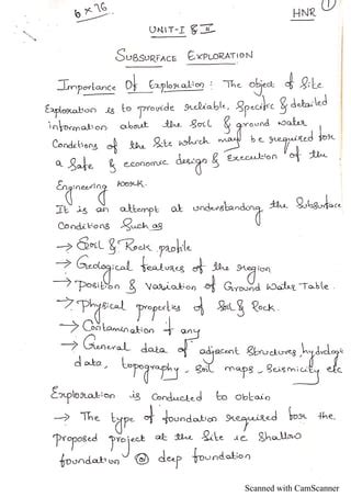 Subsurface Exploration Drainage Dewatering PDF Geology Science