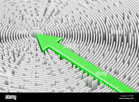 Path Through Labyrinth Solution Concept 3d Rendering Isolated On