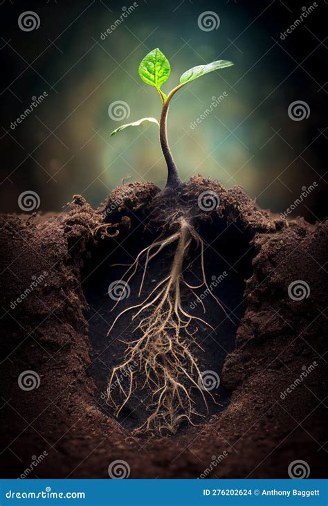 Seedling Of Pea With Root System And Green Leaves Isolated On White