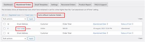 Abandoned Orders Listing Tyche Softwares Documentation