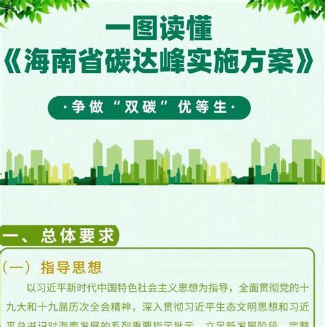 一图读懂 海南省碳达峰实施方案审核改革洪阳