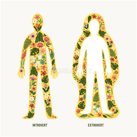 extrovert and introvert extraversion and introversion concept stock