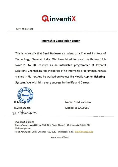 Syed Nadeem On Linkedin Flutterdeveloper Internshipcompletion