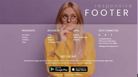 Fully Responsive Website Footer With Animation Design Using HTML CSS JS