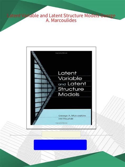 Latent Variable And Latent Structure Models George A Marcoulides