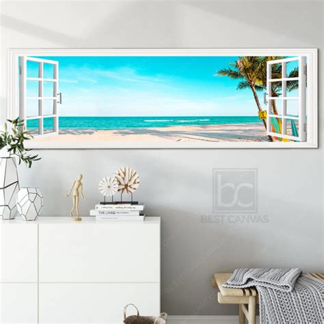 Summer Beach View Canvas Gorgeous Beach Over Window View Canvas