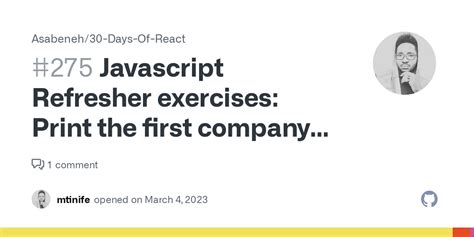 Javascript Refresher Exercises Print The First Company Middle And
