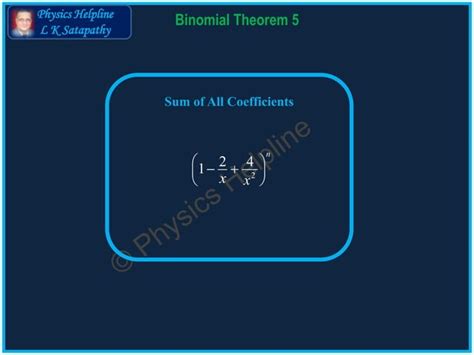 Binomial Theorem 5 Pptx Physics Science