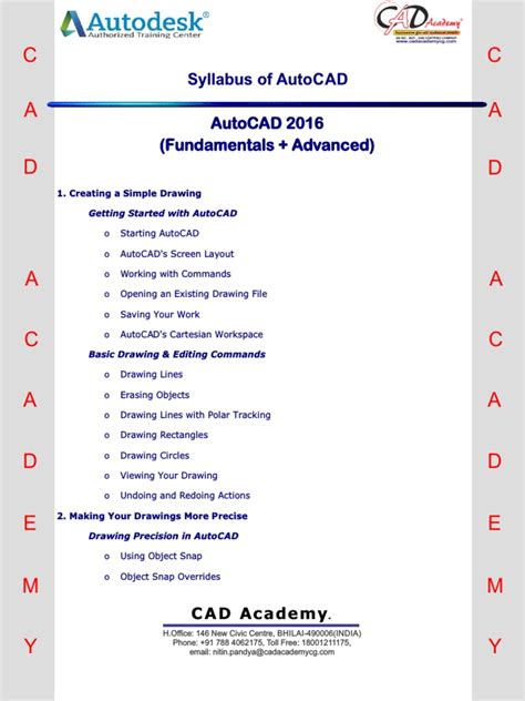 Autocad Syllabus Final Pdf 3 D Modeling Auto Cad