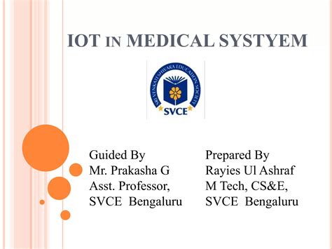 Iot On Medical System Pptx