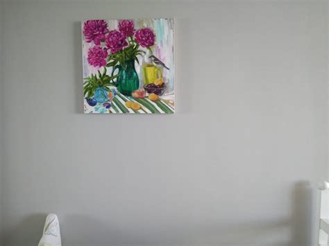 Картина с букетом пионов маслом на холсте — Художник Наталья Кренинг