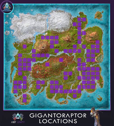 All Gigantoraptor Spawn Locations On The Island Posted By ArkunityARK On Twitter R