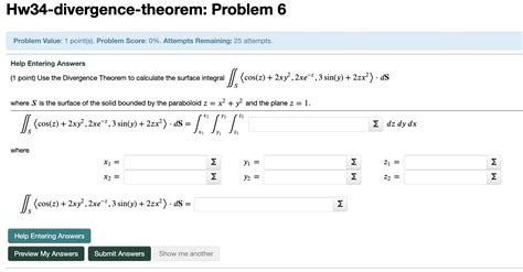 solved hw34 divergence theorem problem 6 problem value 1