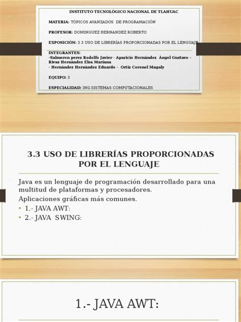Topicos Avanzados De Programacion Unidad 3 3 Pdf Java Lenguaje De Programación