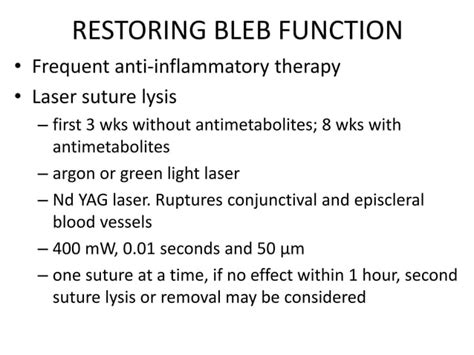Managing The Failing Bleb Ppt
