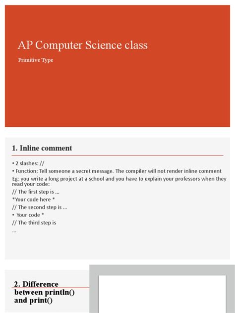 Ap Computer Science Class Primitive Type Pdf Integer Computer