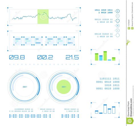 Abstract Future Concept Vector Futuristic Blue Virtual Graphic Touch User Interface Hud Set