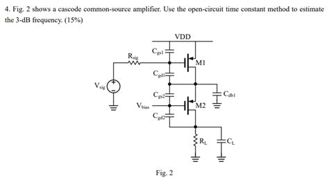 Solved 4 Fig 2 Shows A Cascode Common Source Amplifier