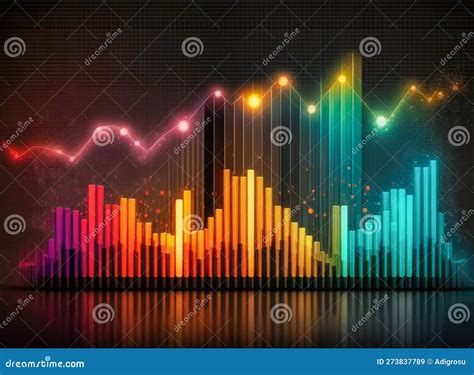Dynamic Business Analytics Cartoon Style Digital Chart Background With Vibrant Colors Royalty