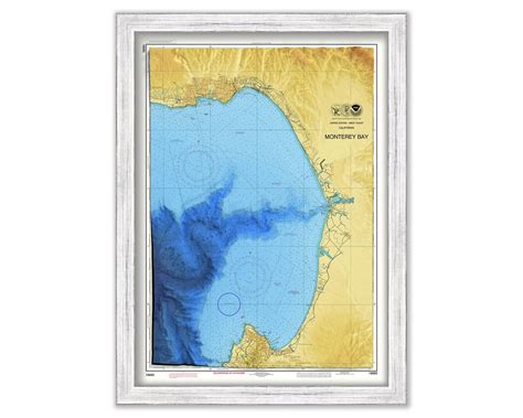 Monterey Bay California Nautical Chart Enhanced Bathymetric Data