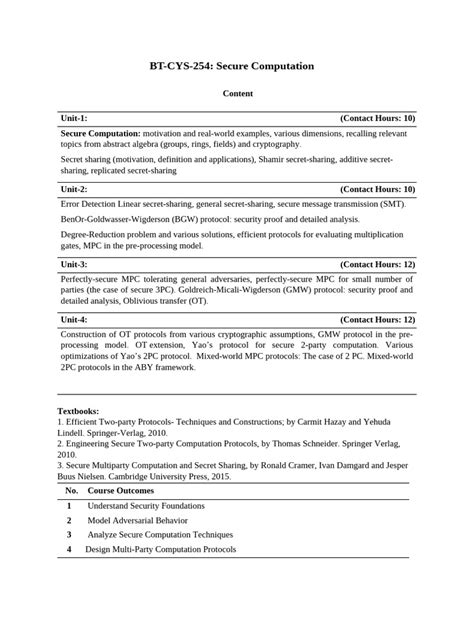 Secure Computation Pdf