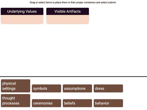 Drag Or Select Items To Place Them In Their Proper Containers And Select Submit Underlying