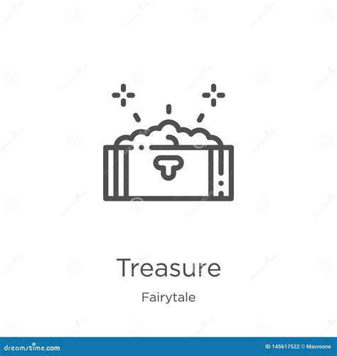 Treasure Icon Vector From Fairytale Collection Thin Line Treasure Outline Icon Vector