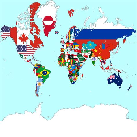 Mercator Projection Flag Map Of The World Full By Canhduy2006 On