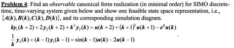 Solved Problem 4 Find An Observable Canonical Form