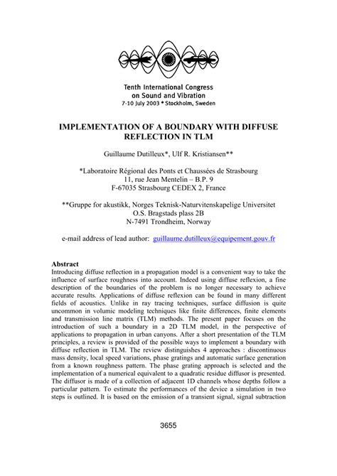 pdf implementation of a boundary with diffuse reflection in tlm
