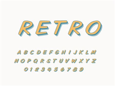 Retro Font With Shadow Royalty Free Vector Image
