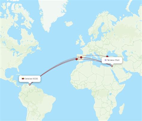 Flights From Caracas To Tel Aviv Yafo CCS To TLV Flight Routes