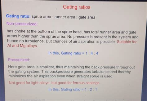 Solved Gating Ratio Sprue Area Runner Area Gate Area Chegg