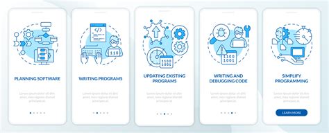 Programming Skills Blue Onboarding Mobile App Screen Program