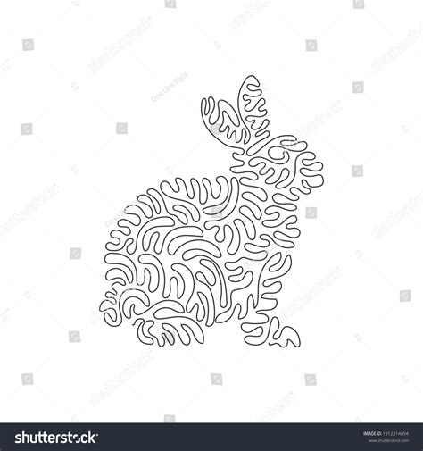 Continuous Curve One Line Drawing Cute Stock Vector Royalty Free 1912314094