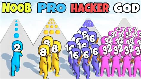 NOOB Vs PRO Vs HACKER Vs GOD In Merge Runner YouTube